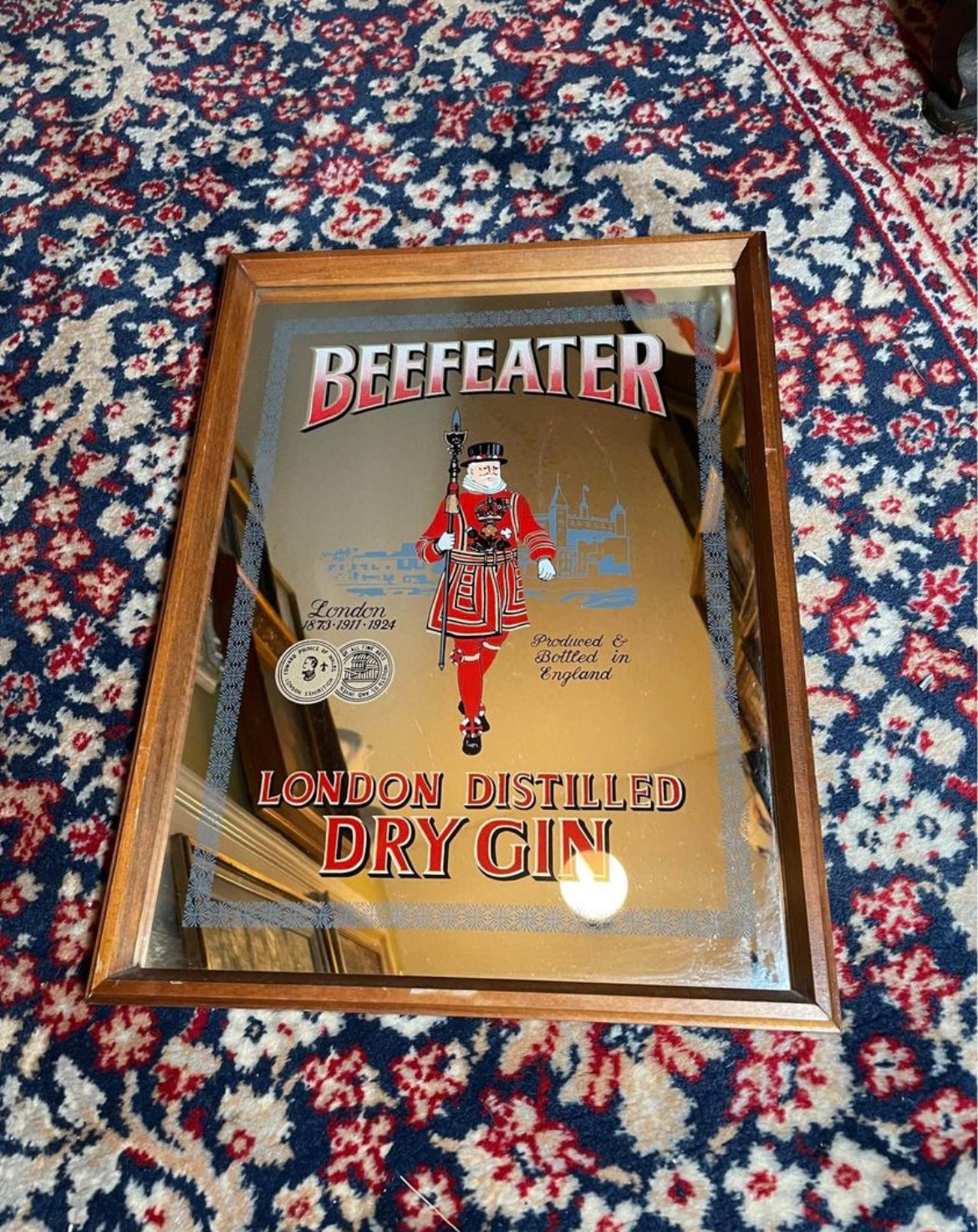 Vintage Beefeater Mirror Picture - Etsy