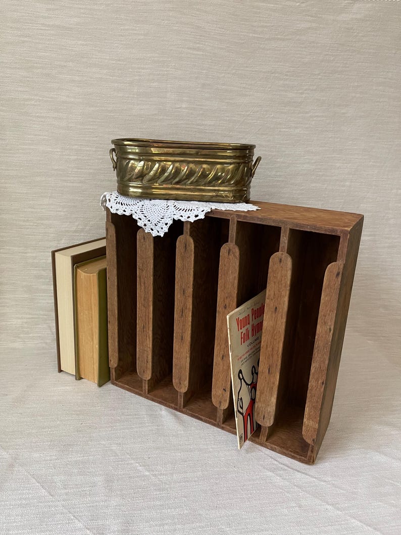 Vintage Wooden Mail Sorter, Rustic Desk Organizer, Cottage Library ...