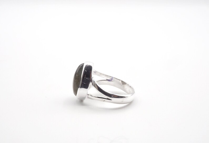 Anillo de plata con labradorita natural en forma de pera, anillo de ...