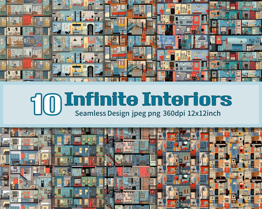 Infinite House Designs Seamless Patterns House Tile - Etsy