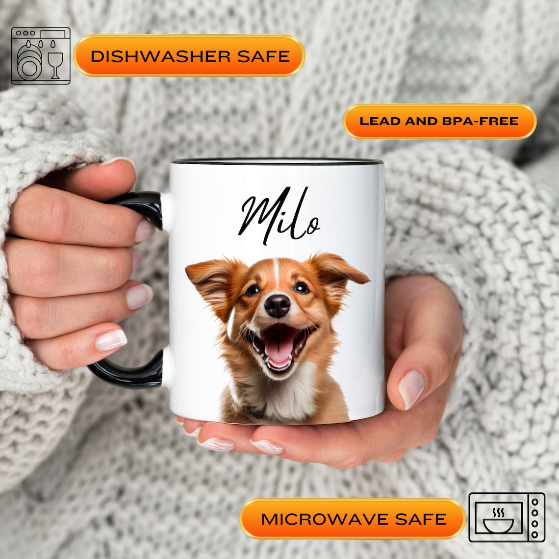 Personalized Pet Mug Using Pet Photo Name Custom Dog Mug Dog Coffee Cup ...