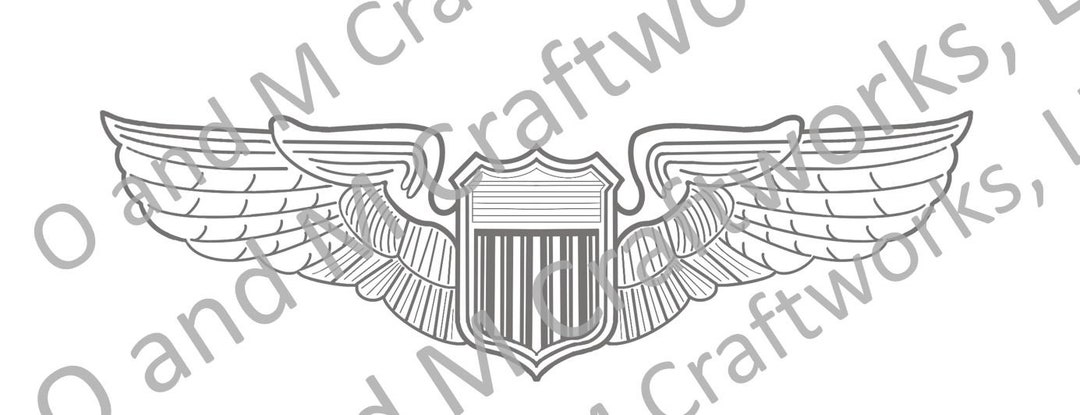 USAF Slick Pilot Wings Digital Jpg Svg - Etsy