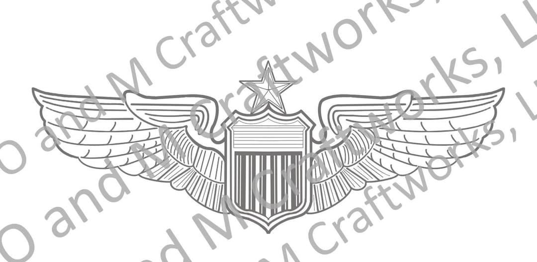 USAF Senior Pilot Wings Digital Jpg Svg - Etsy