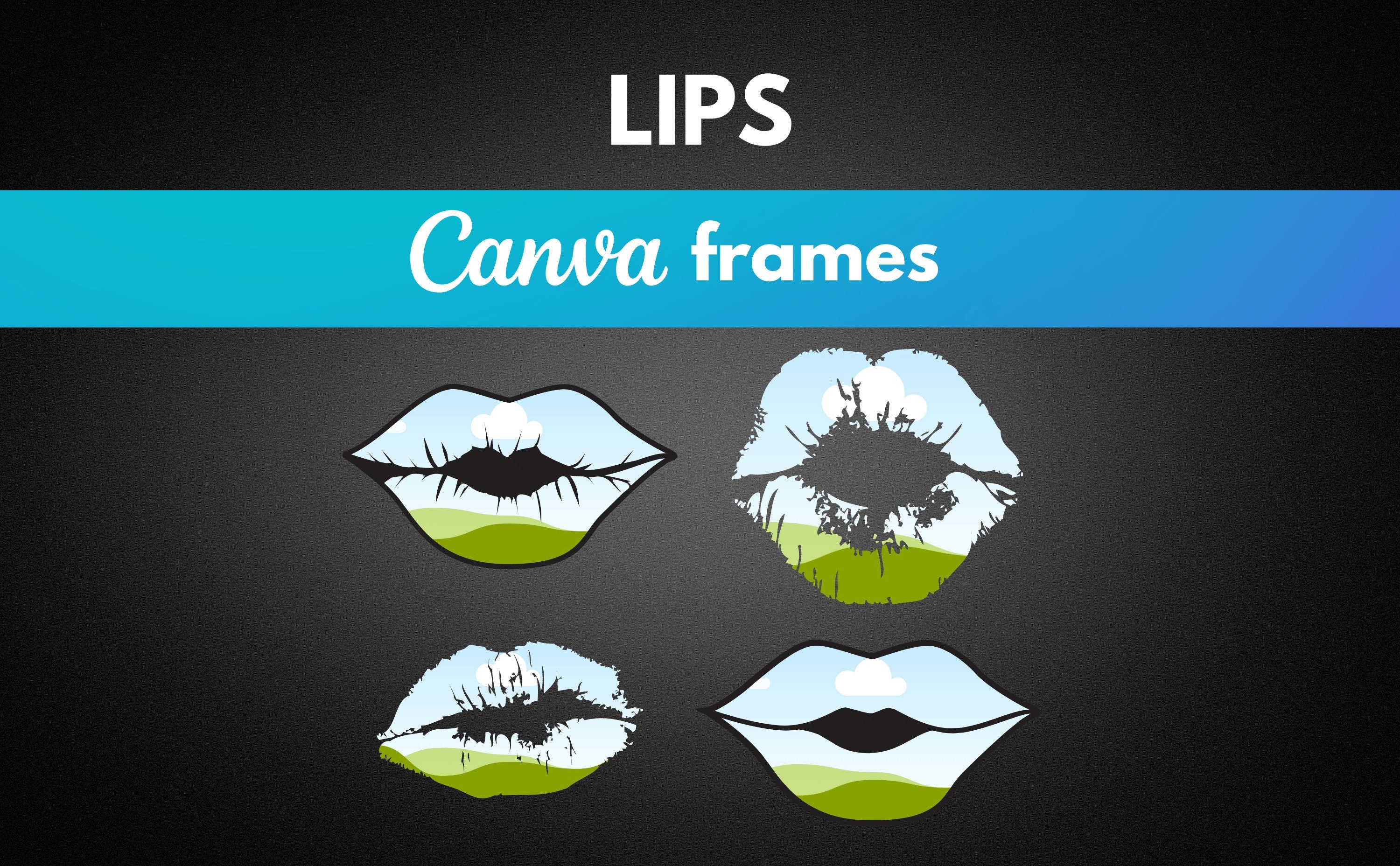 Mouth & Lips Canva Frames Template | Drag and Drop Photo PNG ...