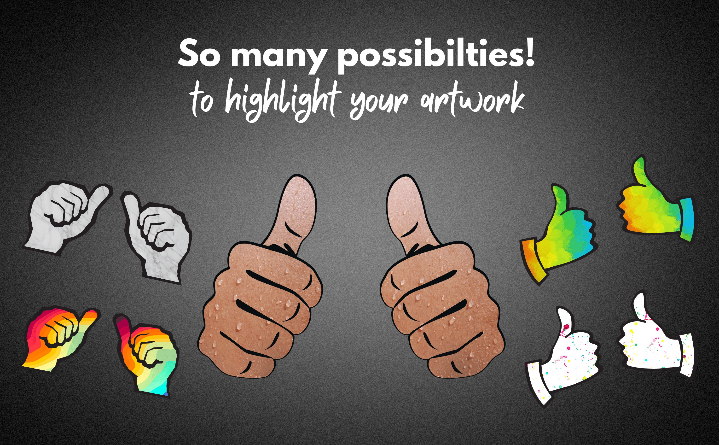 Pointing Thumbs Canva Frames Template | Drag and Drop Photo PNG ...