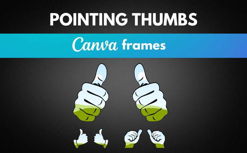 Pointing Thumbs Canva Frames Template | Drag and Drop Photo PNG ...