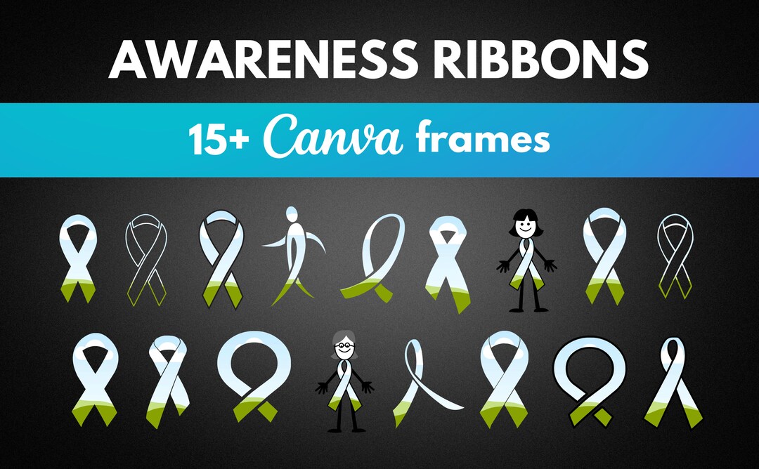 Awareness Ribbons Canva Frames Template Drag and Drop Photo PNG Sublimation Template - Etsy