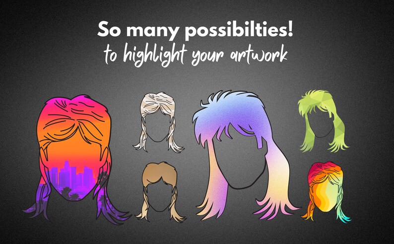 Mullet Hair Canva Frames Template | Drag and Drop Photo PNG ...