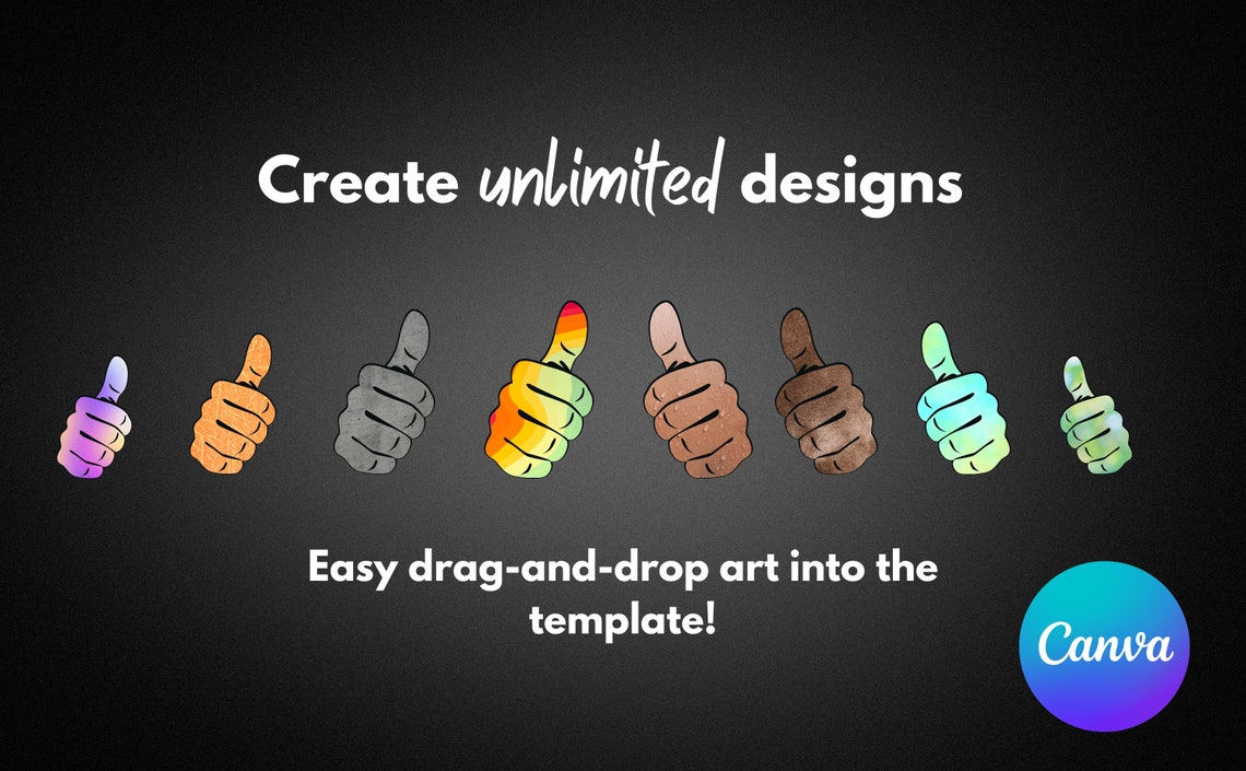Pointing Thumbs Canva Frames Template | Drag and Drop Photo PNG ...