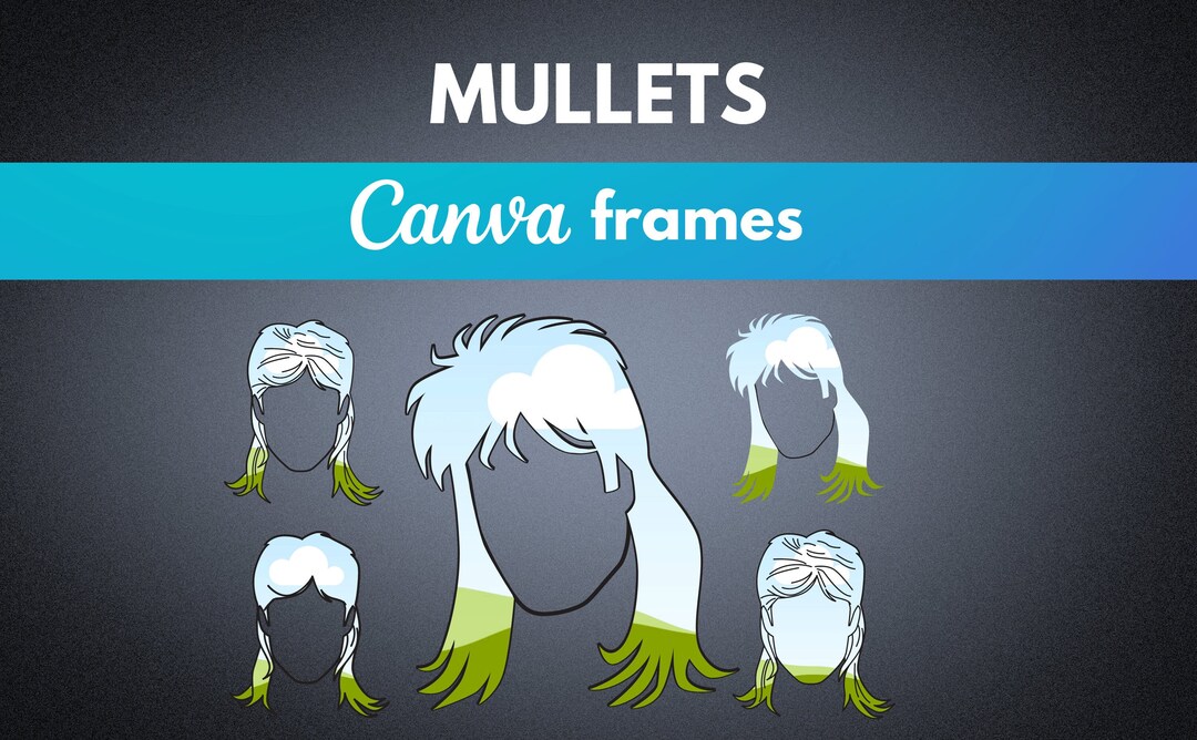 Mullet Hair Canva Frames Template | Drag and Drop Photo PNG ...