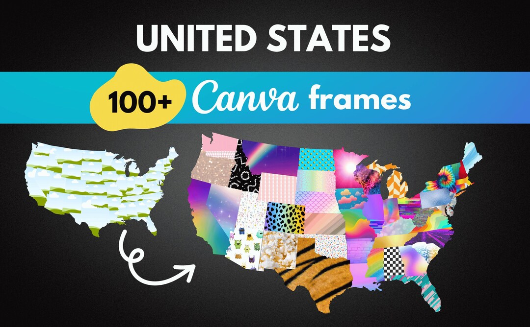 United States Canva Frames Template Bundle | Drag and Drop United ...