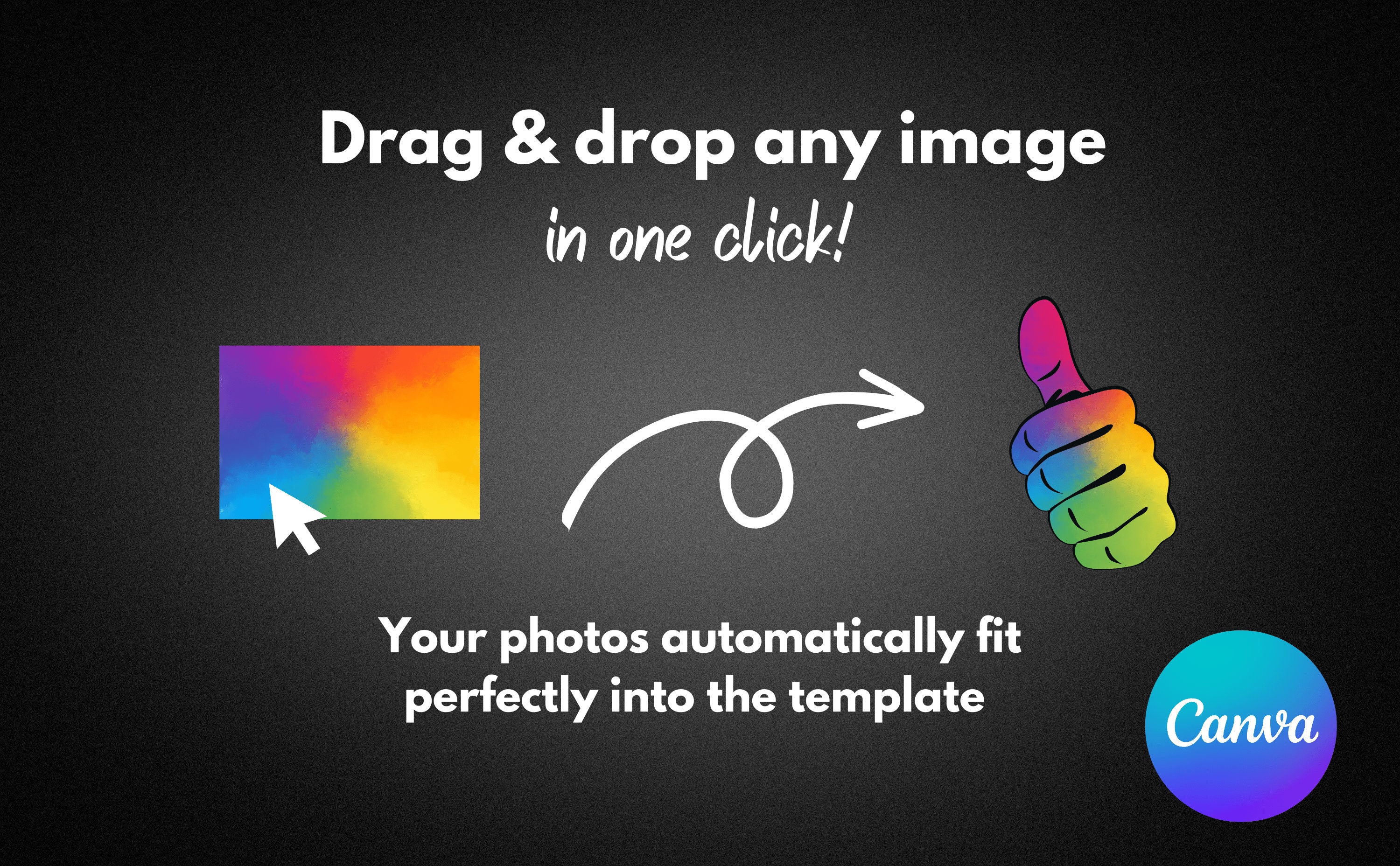 Pointing Thumbs Canva Frames Template | Drag and Drop Photo PNG ...