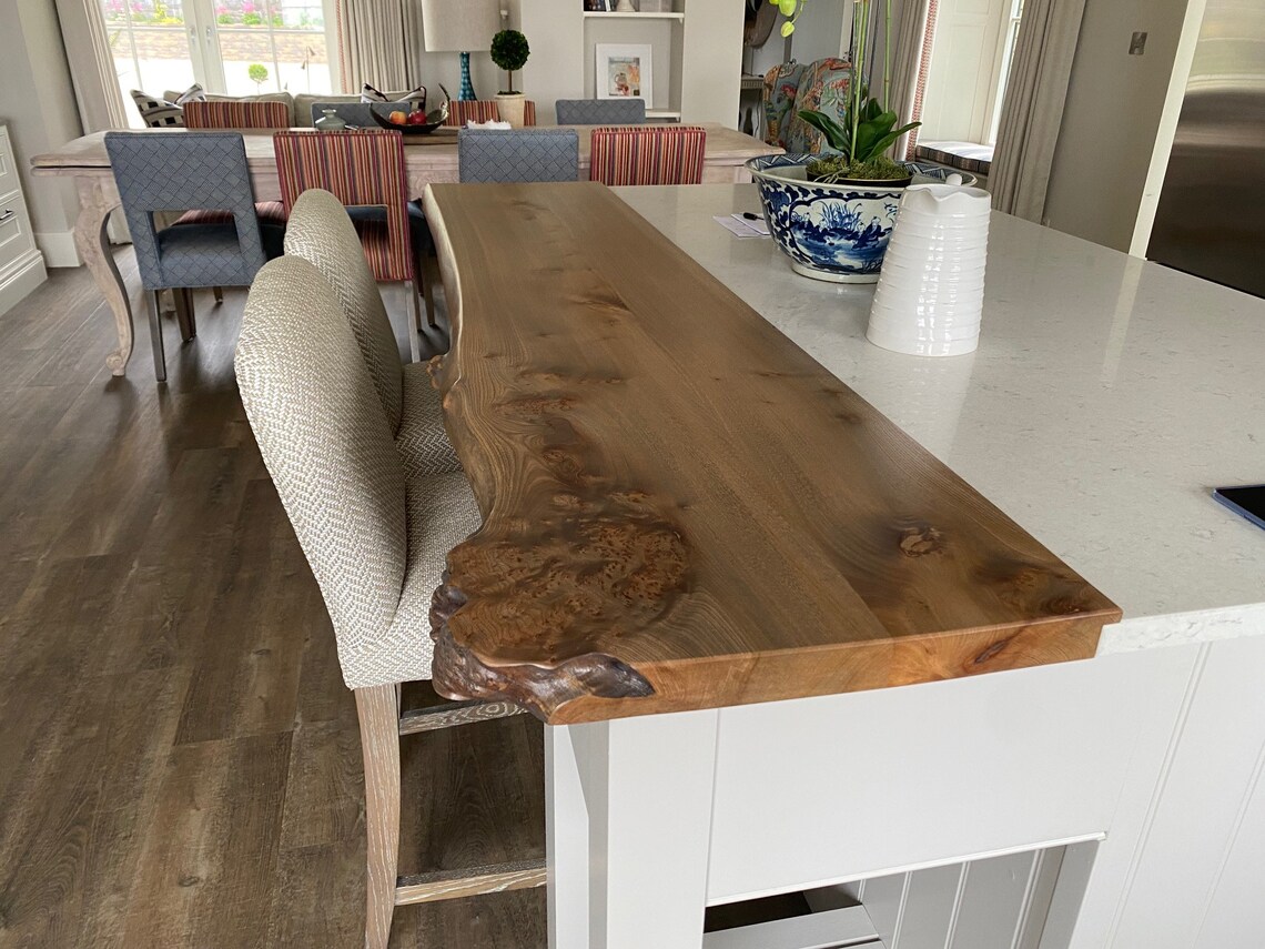 Breakfast Bar, Live Edge, Character Wood, Wooden Breakfast Bar, Live Edge Breakfast Bar ...