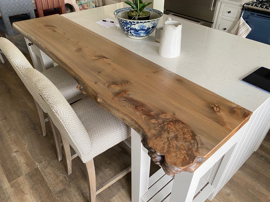 Breakfast Bar, Live Edge, Character Wood, Wooden Breakfast Bar, Live Edge Breakfast Bar ...