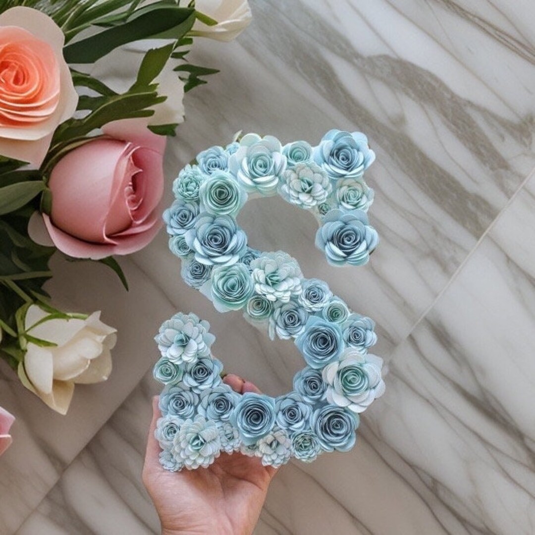 Wooden Letter Paper Flower - Etsy