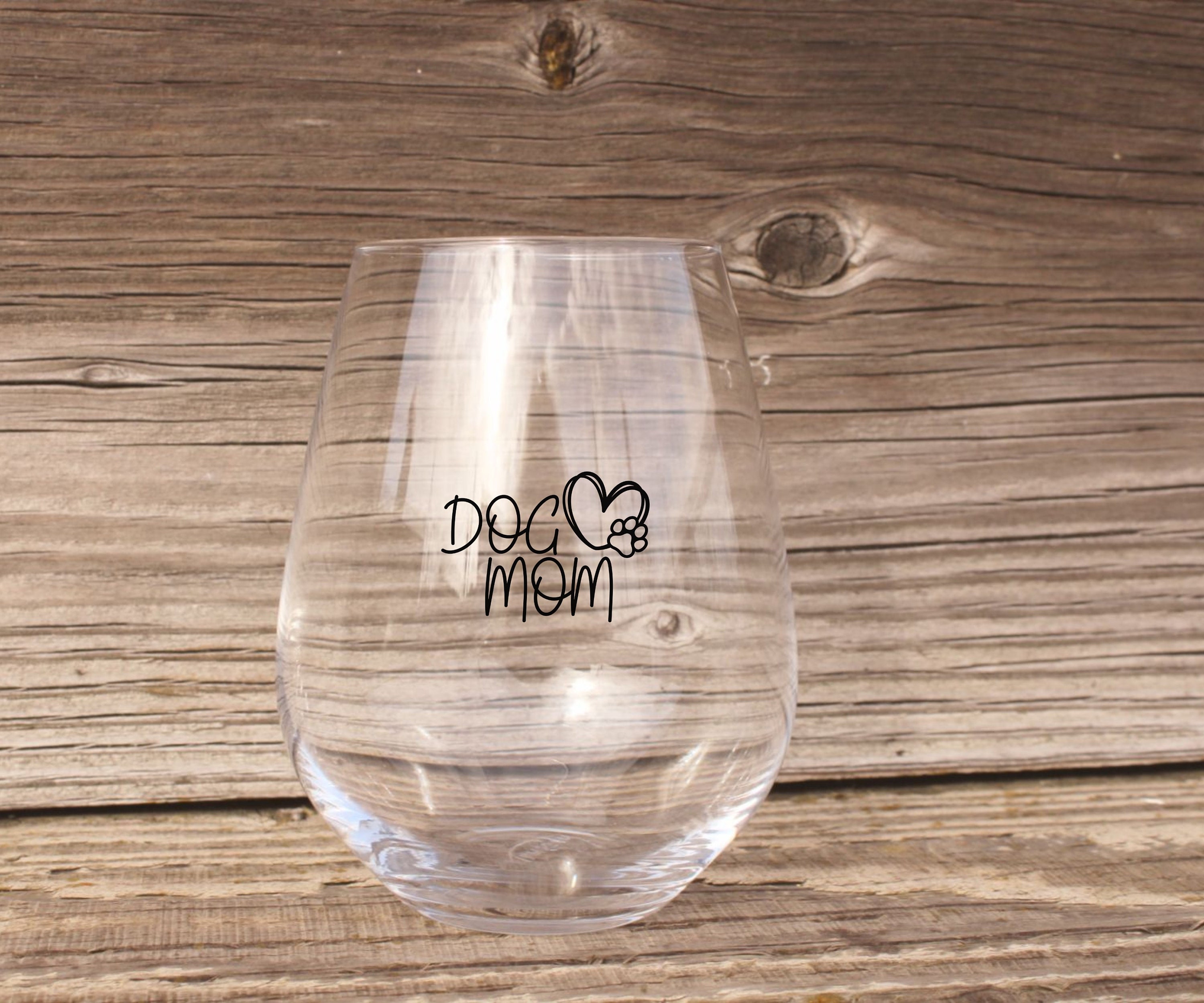 Classy Dog Mom Stemless Wine Glass Dainty Design for Dog - Etsy
