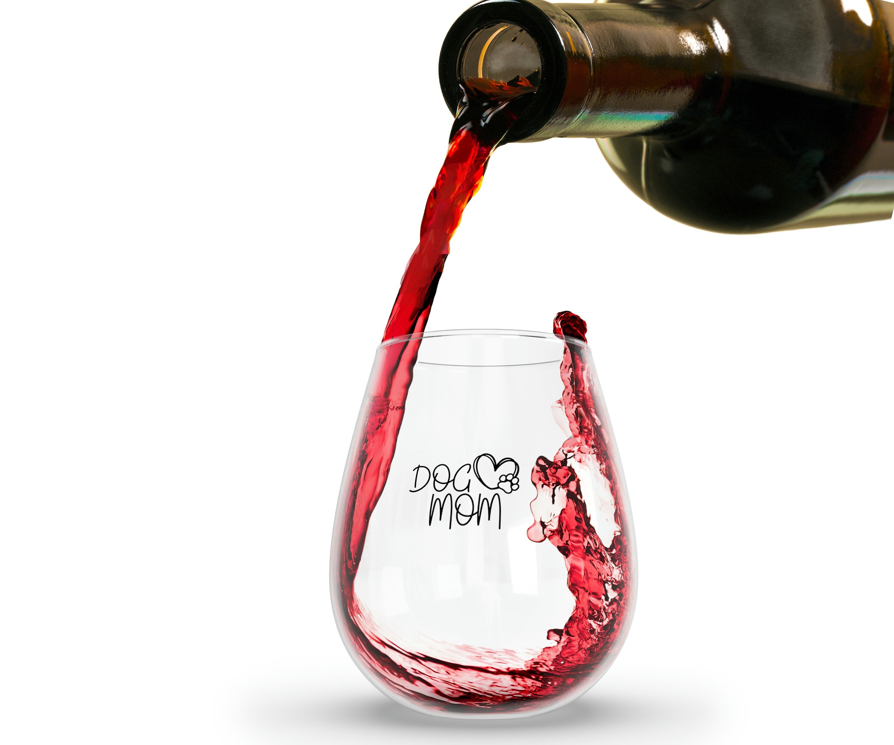 Classy Dog Mom Stemless Wine Glass Dainty Design for Dog - Etsy