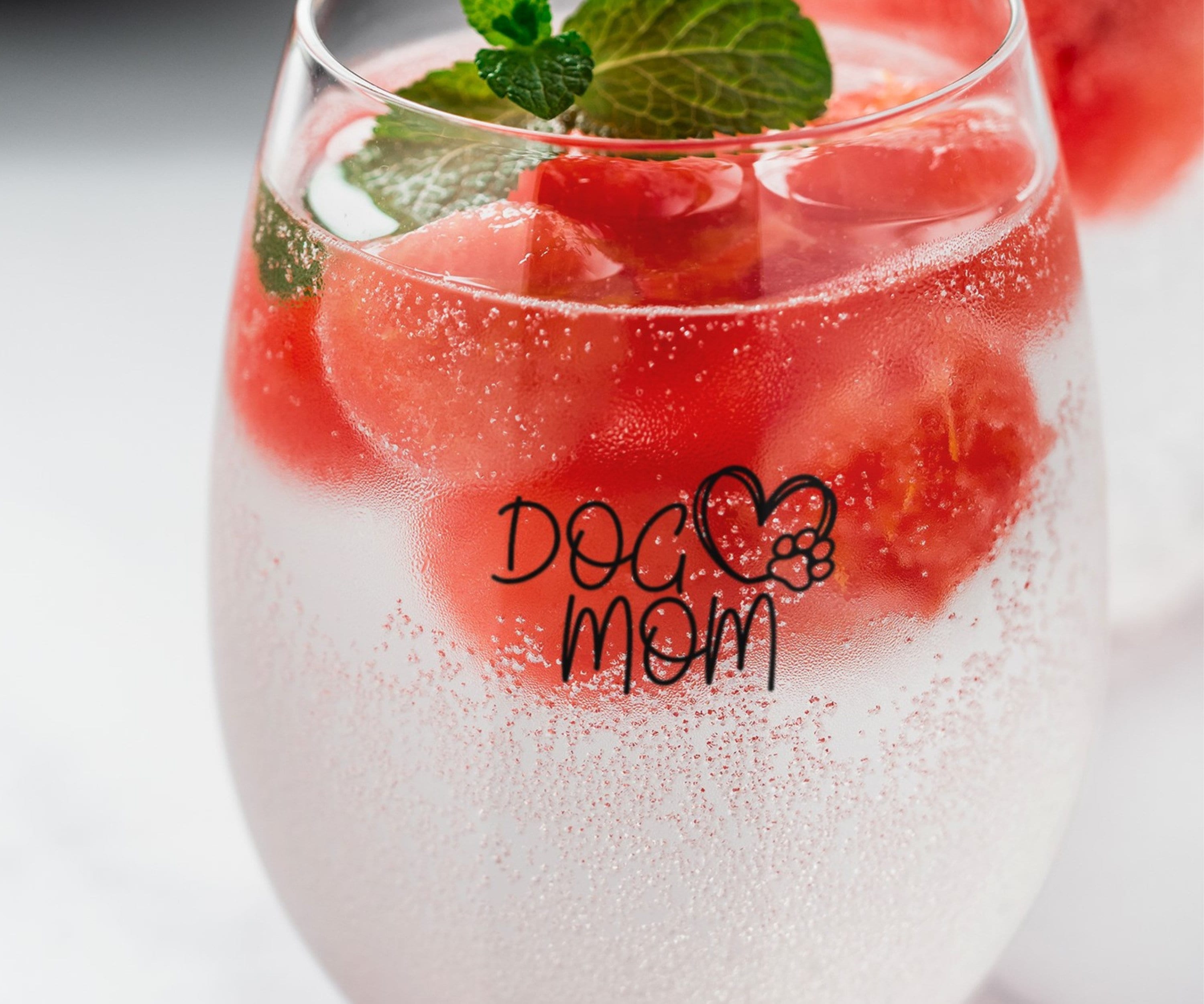 Classy Dog Mom Stemless Wine Glass Dainty Design for Dog - Etsy