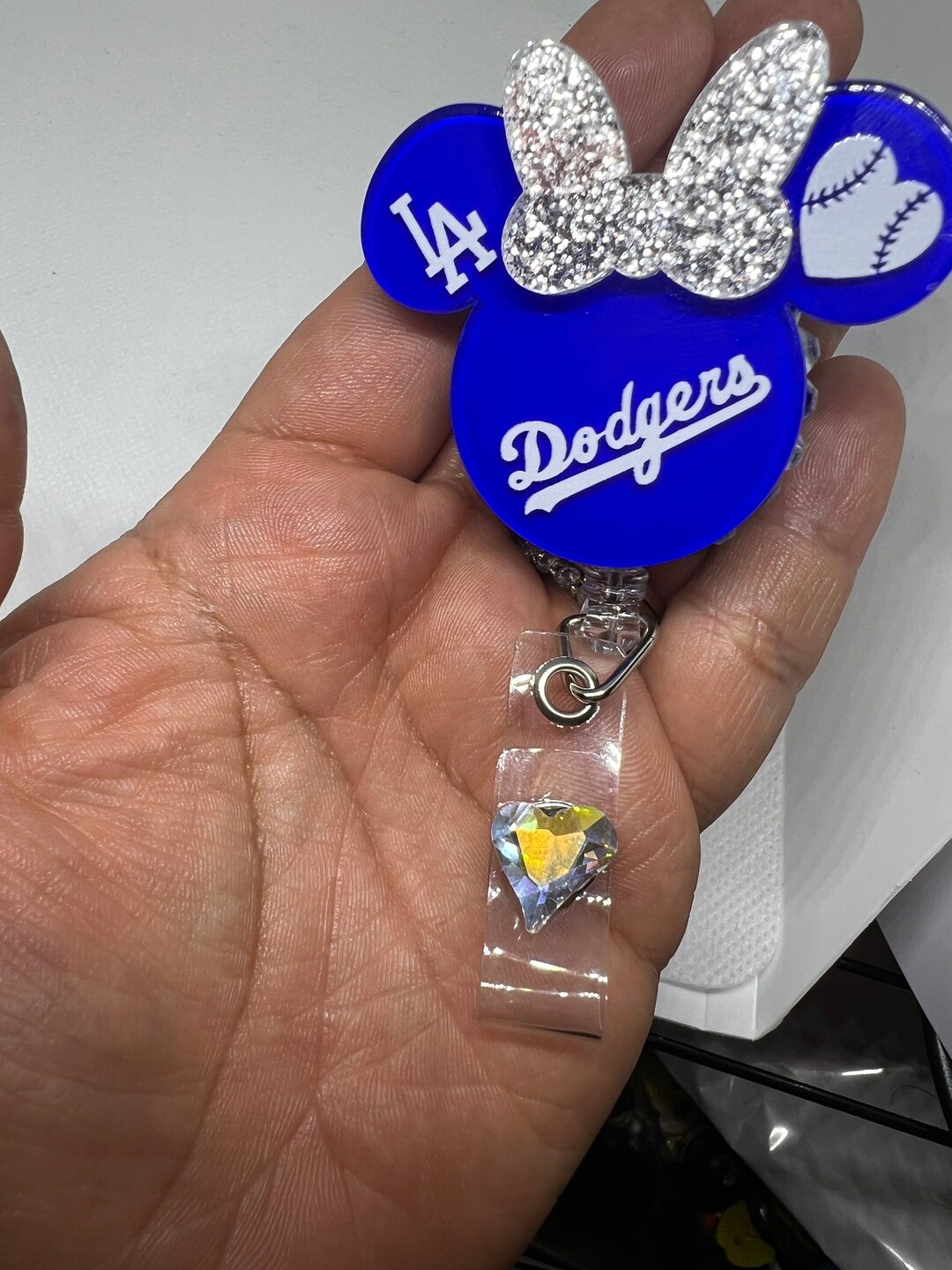 Dodgers Minnie Badge Reel - Etsy