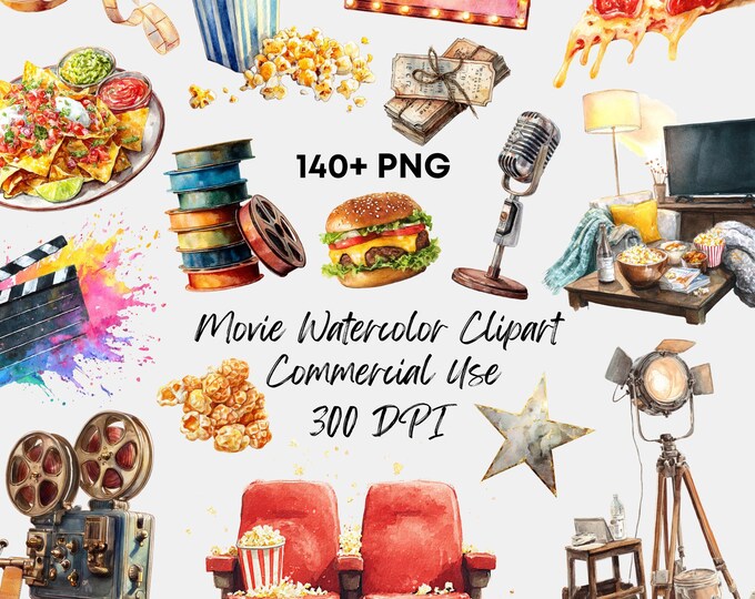 Movie Night Clipart - Movie Clip Art Cinema Retro Clipart Vintage ...