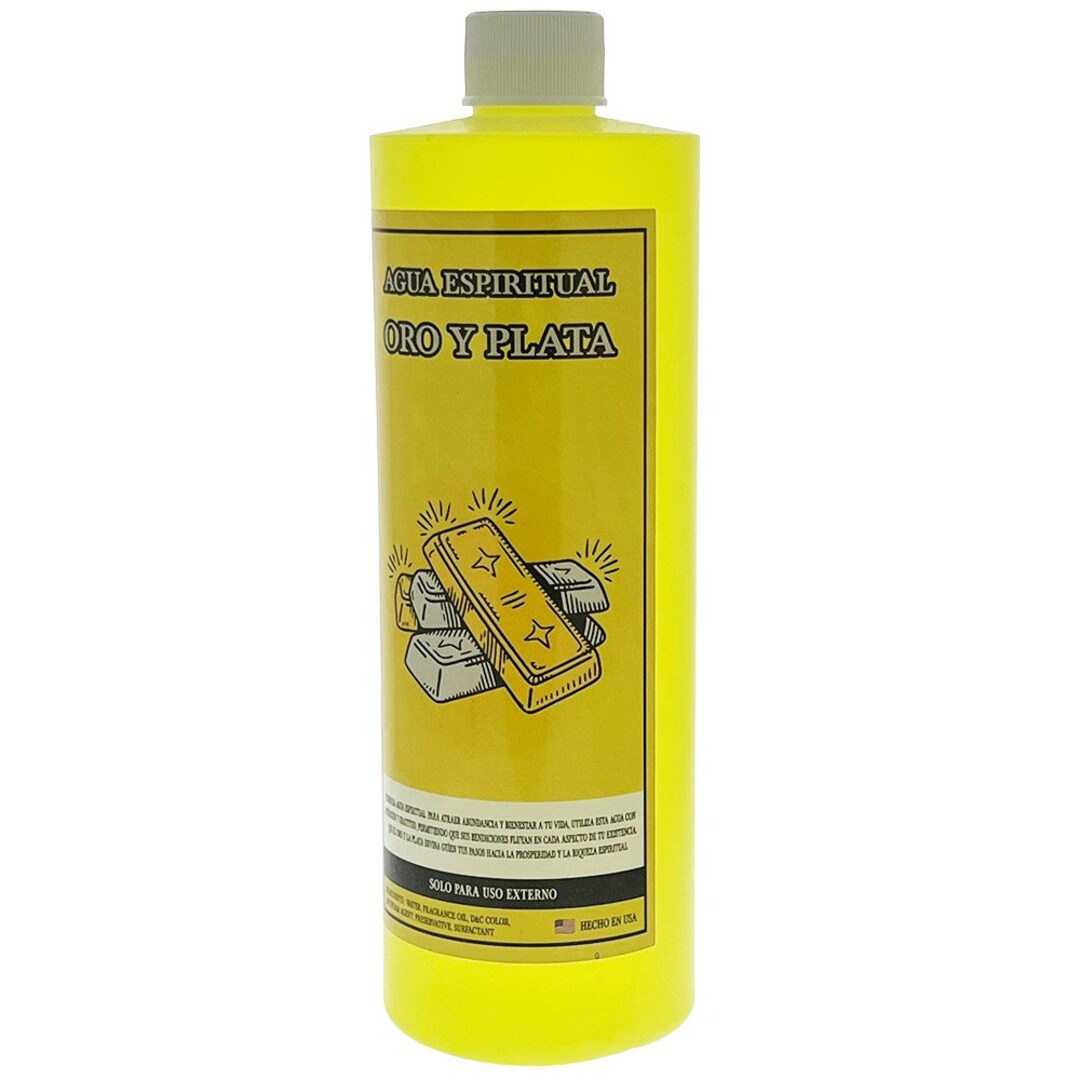 Oro Y Plata Agua Espiritual 16oz Bottle Healing Energy Cleansing Water ...