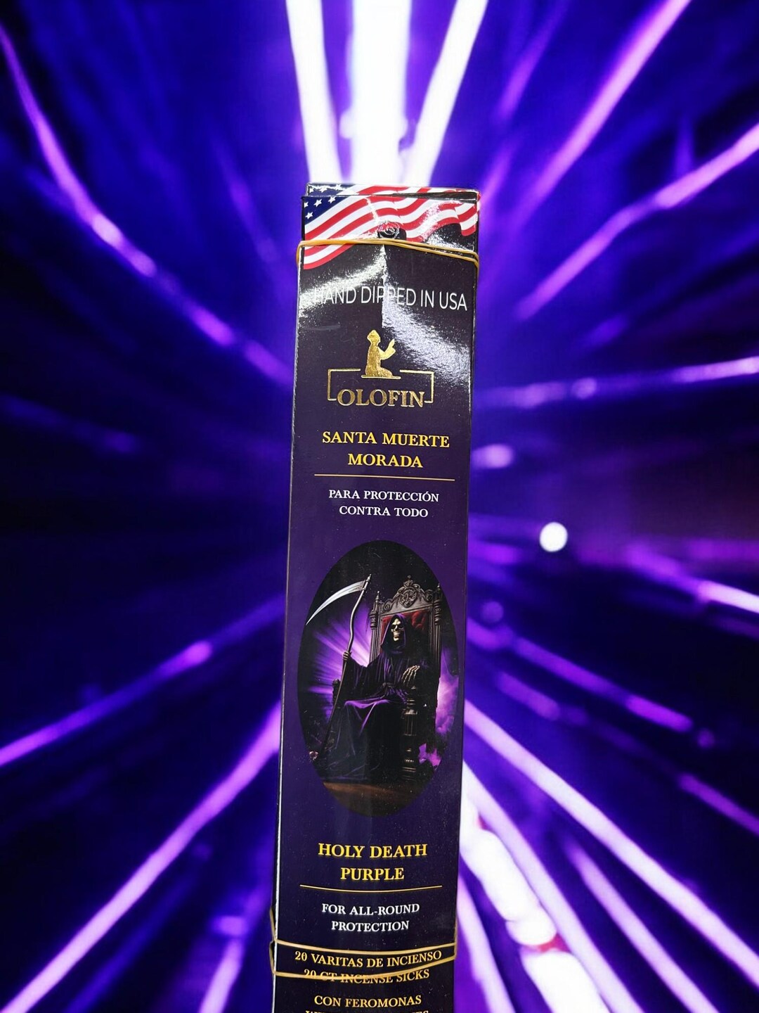 Olofin Hand Dipped Incense Holy Death Purple Pack of 6 / Incienso ...