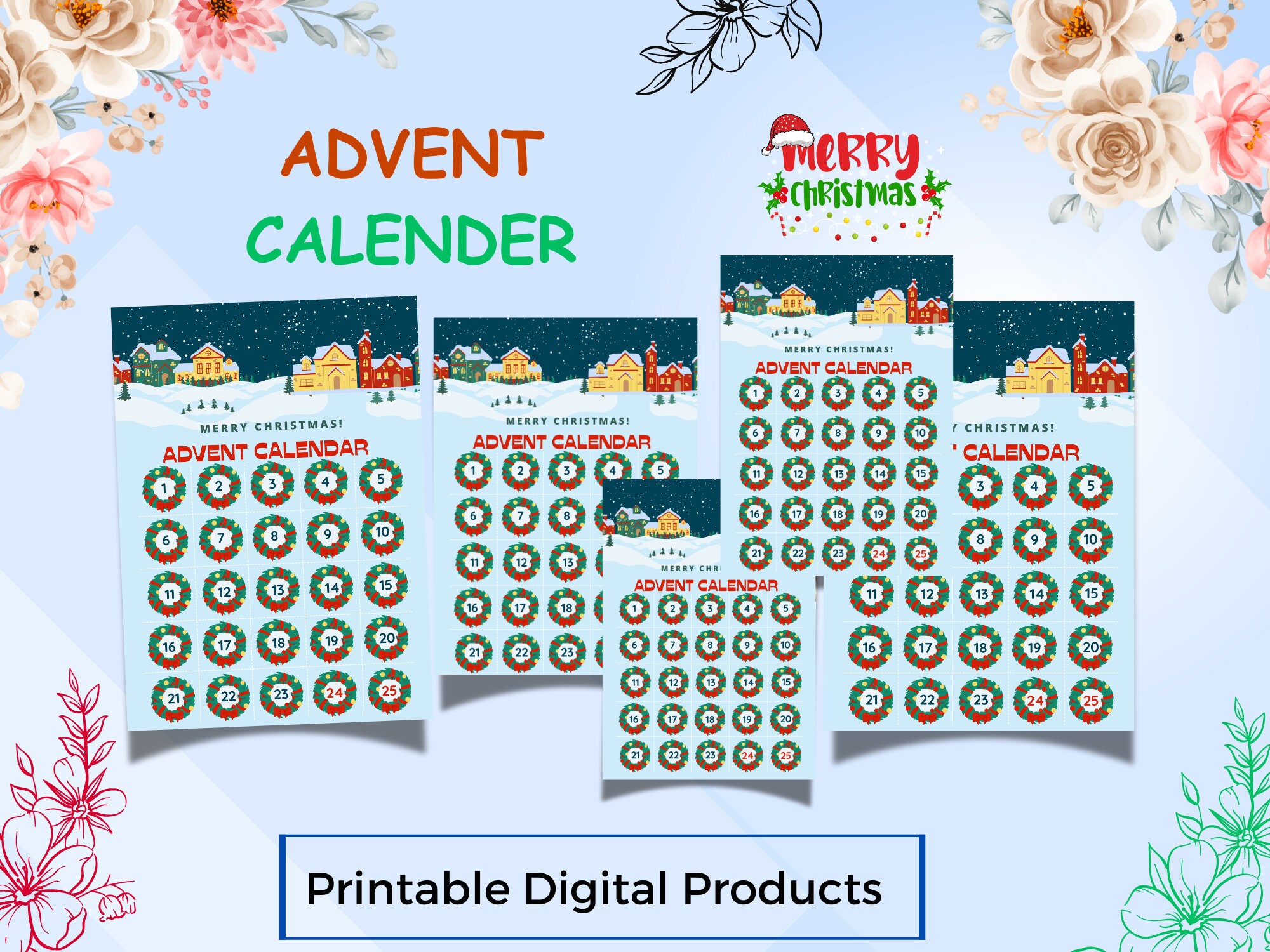 Red and Green Funny Christmas Advent Calendar Poster | Festive ...