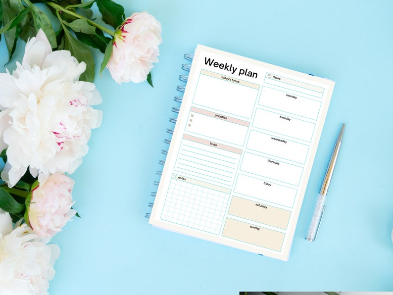 Weekly Planner Printable to Do List, Minimal Weekly Schedule, Weekly ...