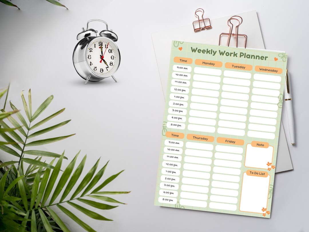 Weekly Productivity Planner, Planning Organizer, Week at Glance PDF ...