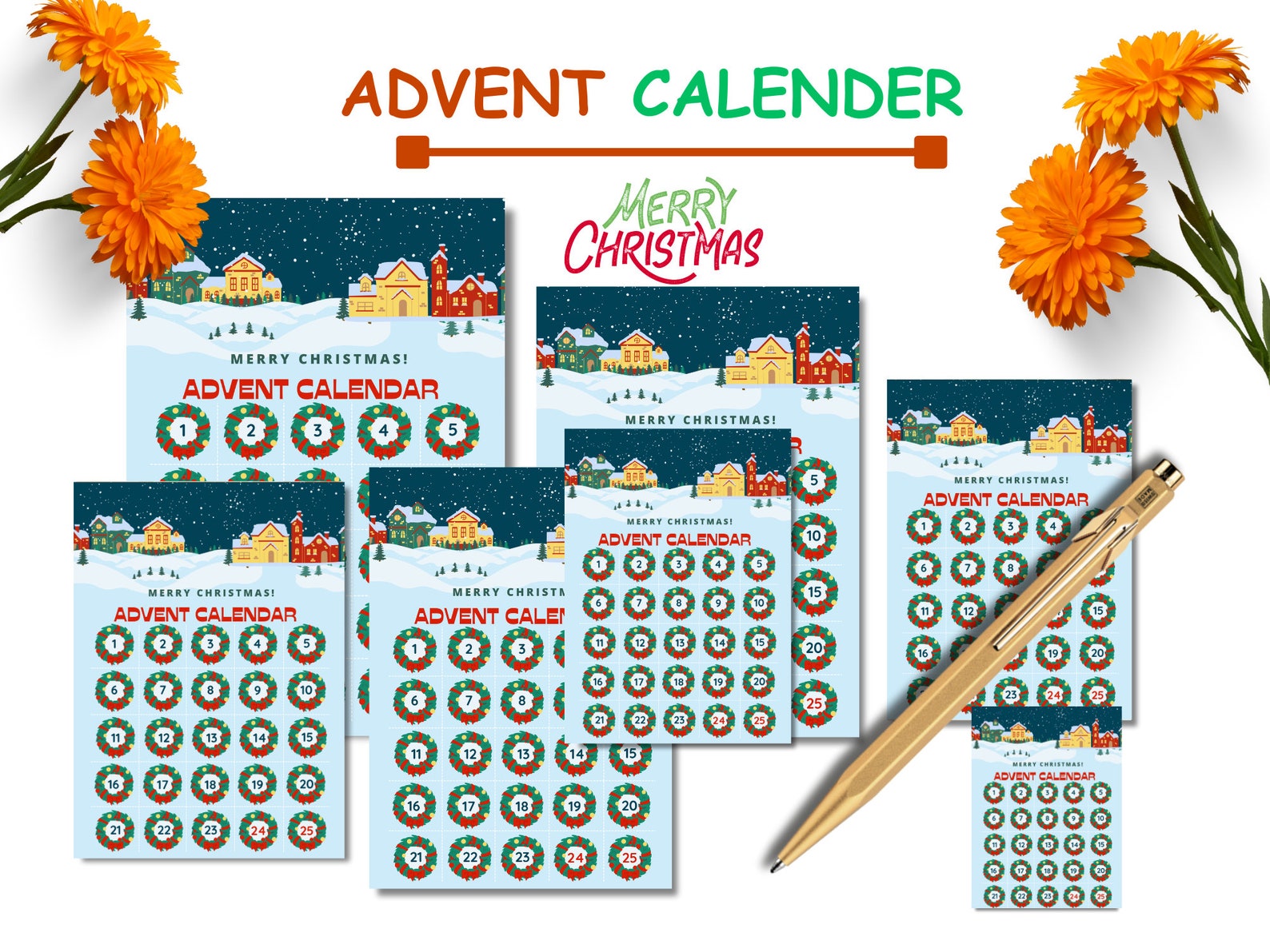 Red and Green Funny Christmas Advent Calendar Poster | Festive ...