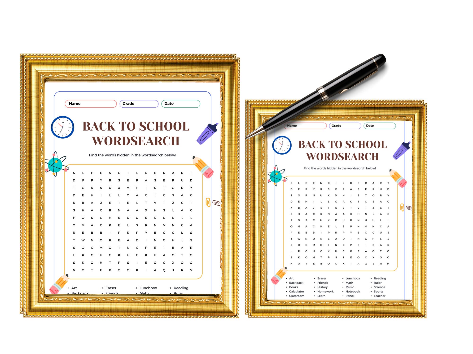 Back to School Wordsearch, Educational Puzzle, Kids Word Search ...