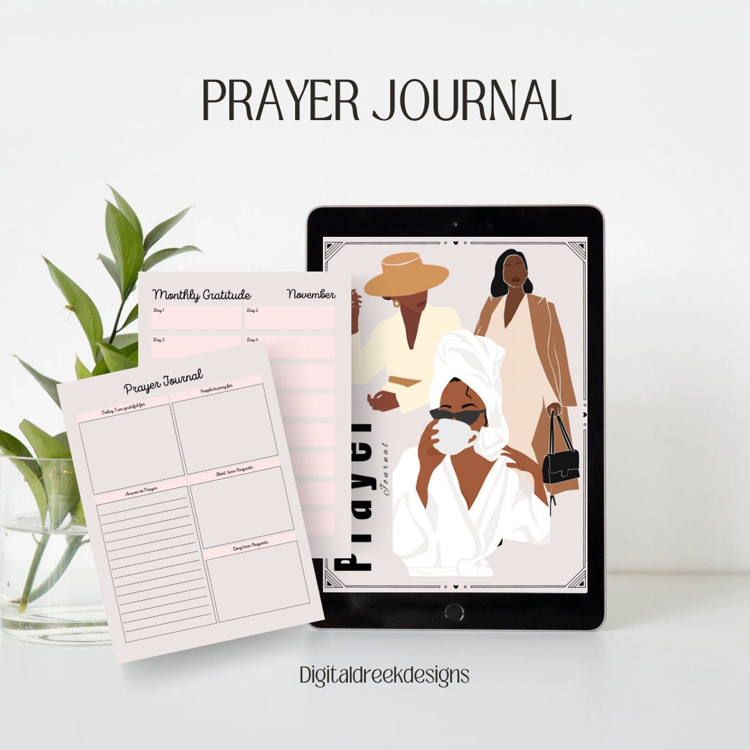Prayer Planner, Digital Prayer Journal, Prayer Notes,african American ...