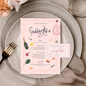 Hand-drawn Menu, Editable, Printable Menu Wedding Menu Stationery ...