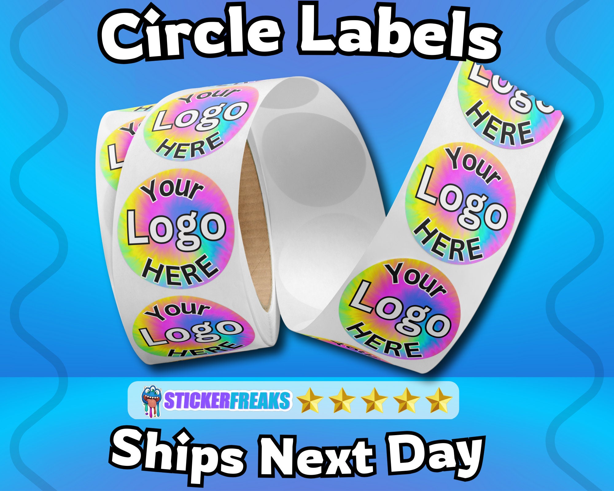 150 Circle Labels on a Roll, Personalized With Your Own Design and Logo ...