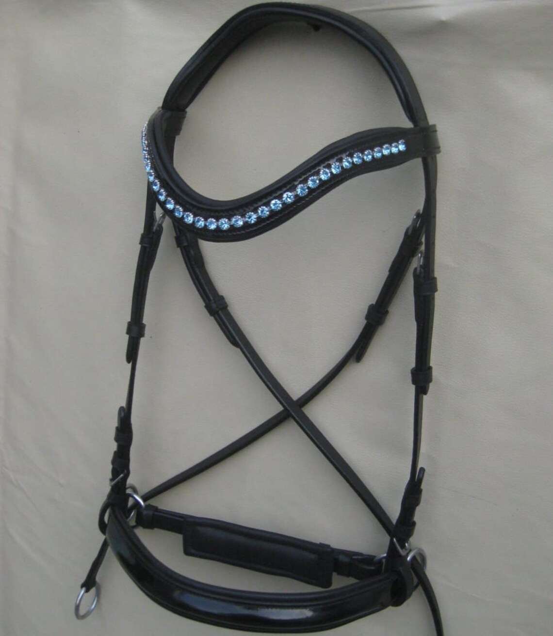 New Leather Crossover Bitless Bridle Anatomic Head Piece With 6 Mm ...