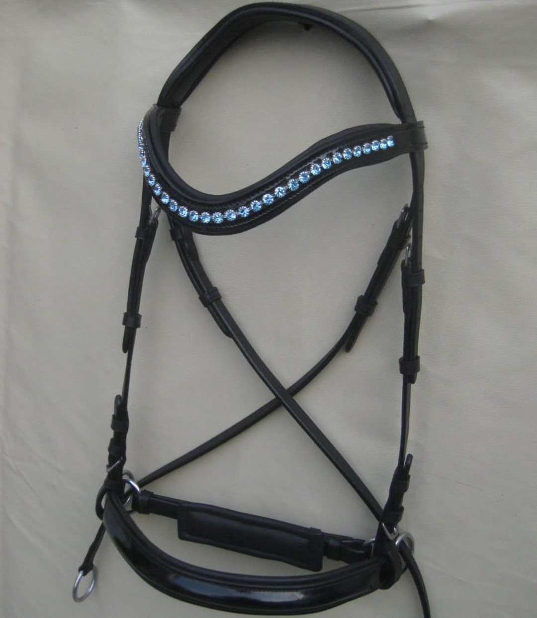 New Leather Crossover Bitless Bridle Anatomic Head Piece With 6 Mm ...