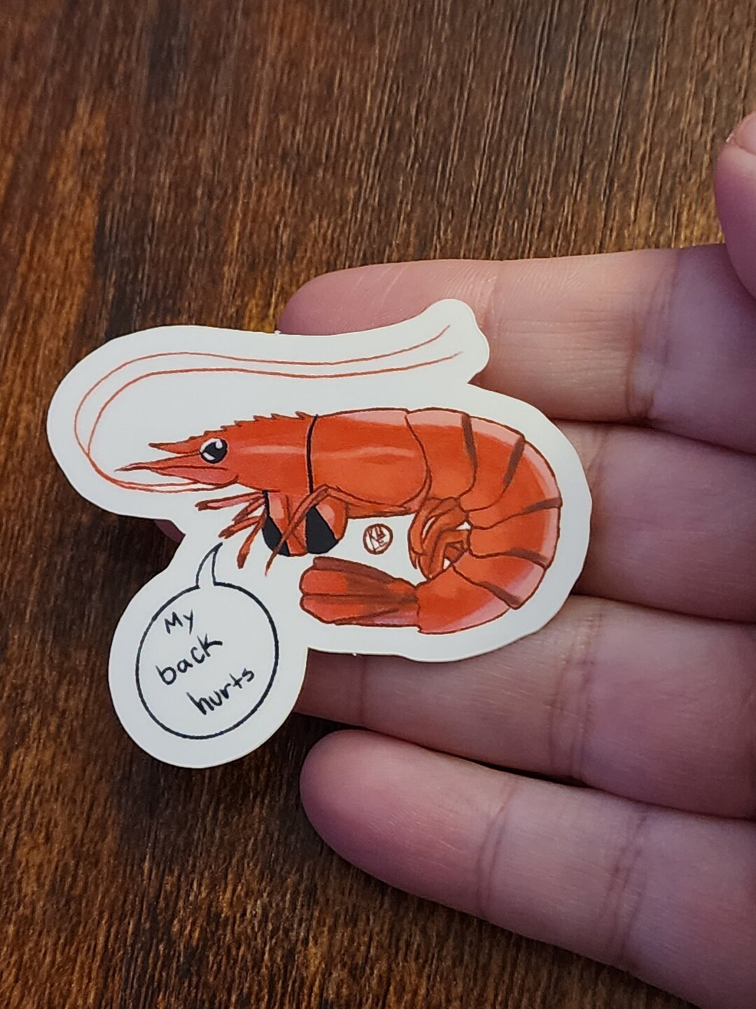Shrimp Posture Mini Sticker - Etsy
