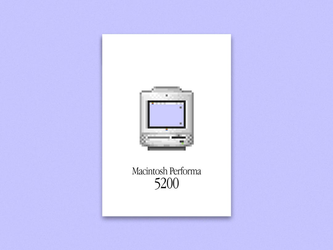 Apple Macintosh Performa 5200 Pixel Art Mac Poster - Etsy