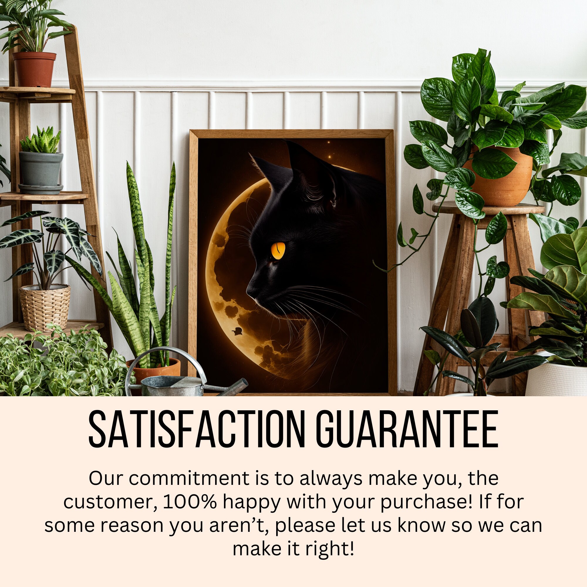 Halloween Black Cat Digital Printable Wall Art, 5 JPG Files, 17 Frame ...