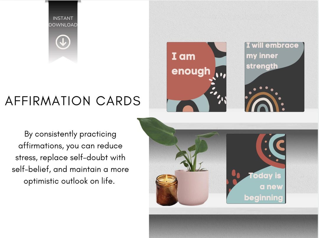 Empowerment Affirmation Cards Instant Download, Boost Confidence ...