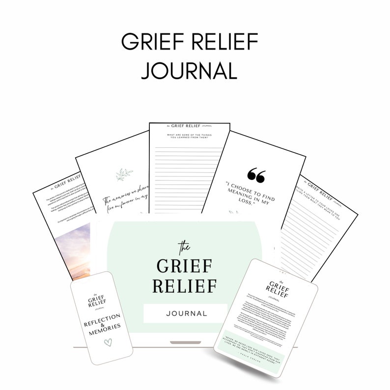 Grief Journal for Kids & Adults, Memory Book, Coping Workbook, Sadness ...