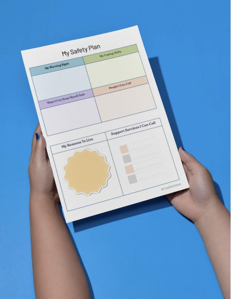 Safety Plan Suicide Prevention School Wellbeing Counsellors Mental ...