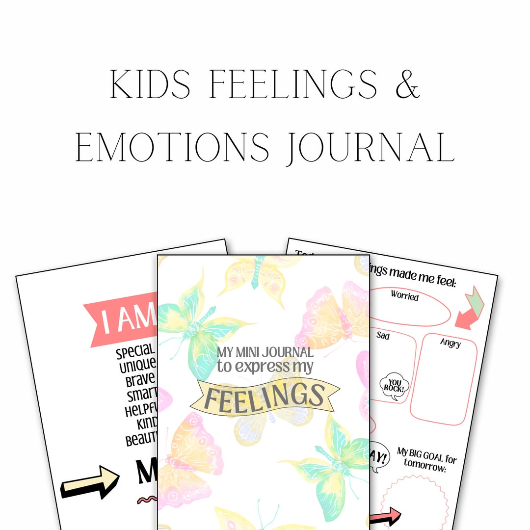 Children's Emotions Journal, Butterfly Theme Kids Diary, Feelings ...