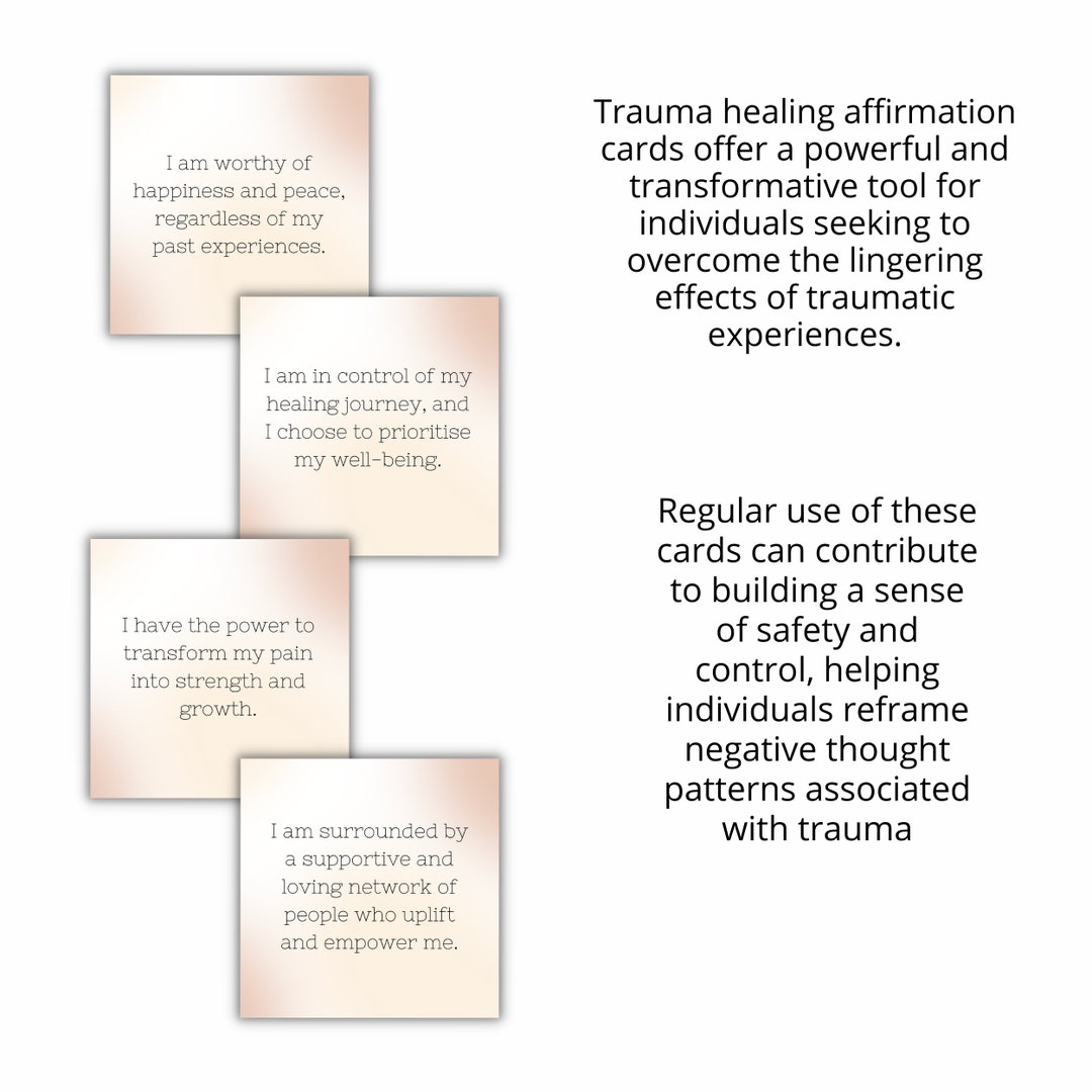 Trauma Healing Cards, Self Care Cards, Mental Health Support ...