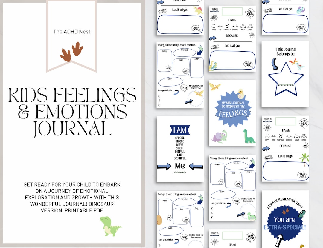 Kids Feelings and Emotions Printable Journal Understanding Feelings for ...
