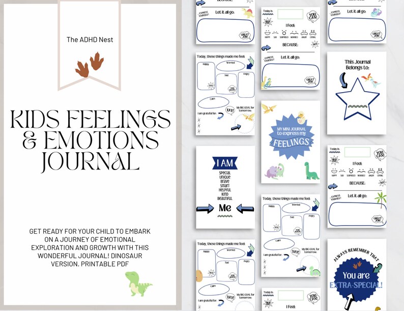 Kids Feelings and Emotions Printable Journal Understanding Feelings for ...