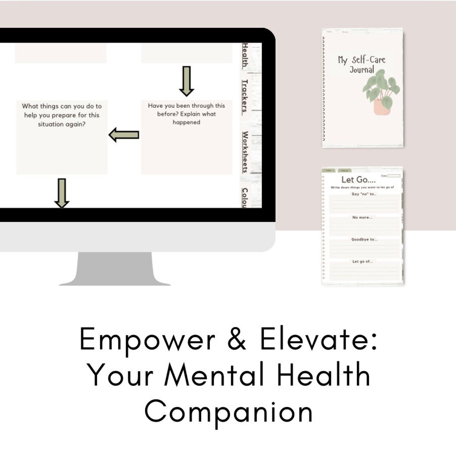 Self Care Journal for Mental Health, Trackers, Worksheets, Colouring ...