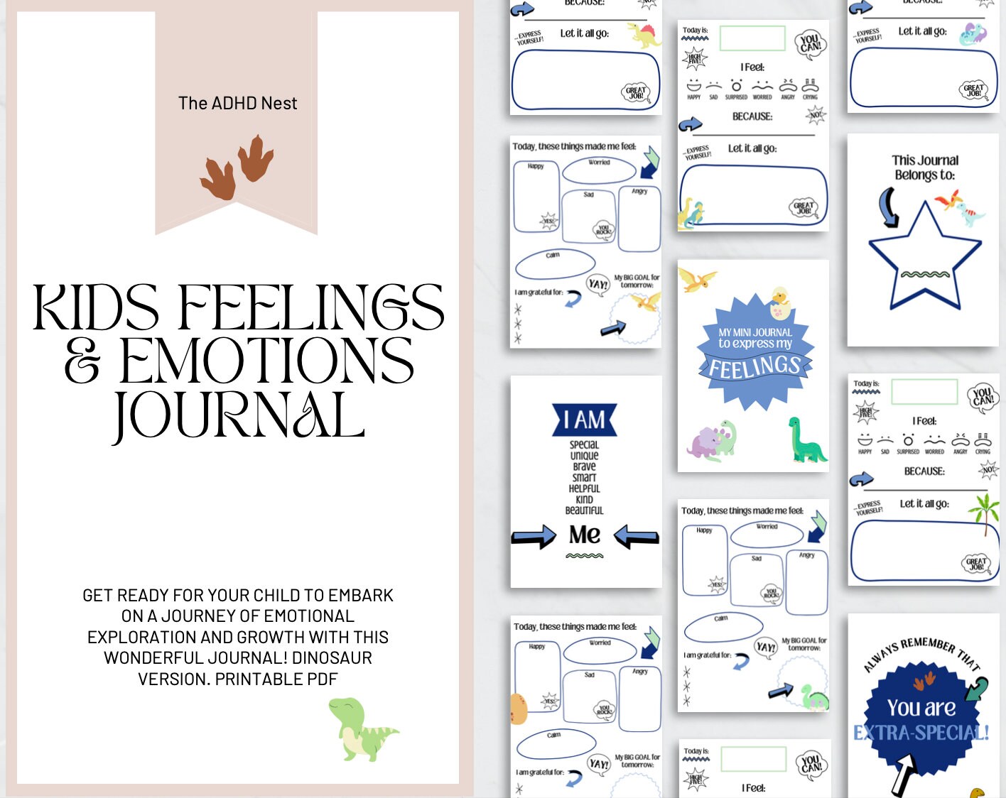 Kids Feelings and Emotions Printable Journal Understanding Feelings for ...