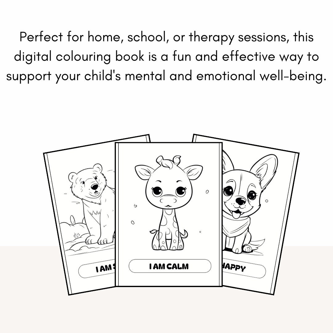 Positive Affirmations Kids Coloring Pages, Animal Theme Workbook ...