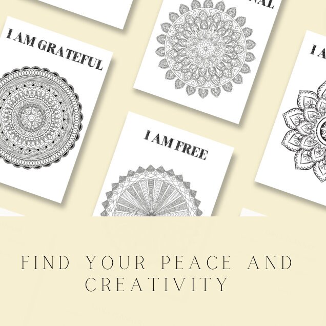 Colouring Book Mindful Mandala Wellbeing Peace and Creativity - Etsy